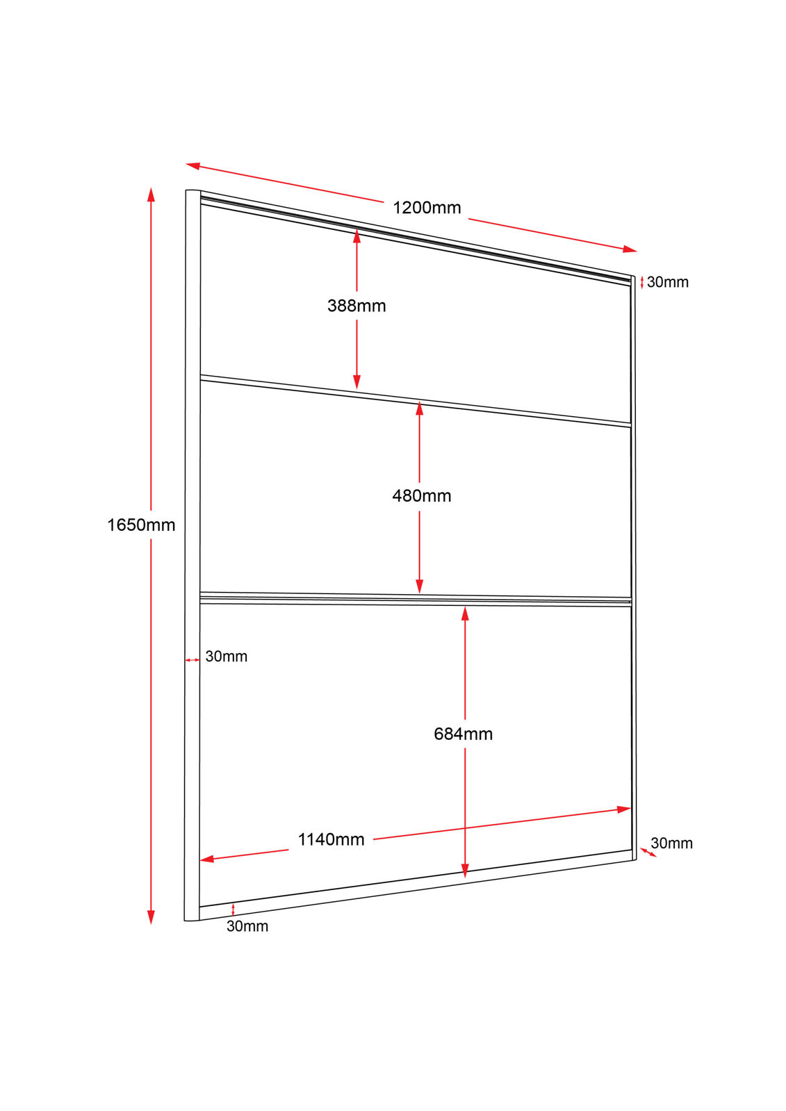 Rapid Desk Screen System - 1650 High x 1200 Wide - Blue