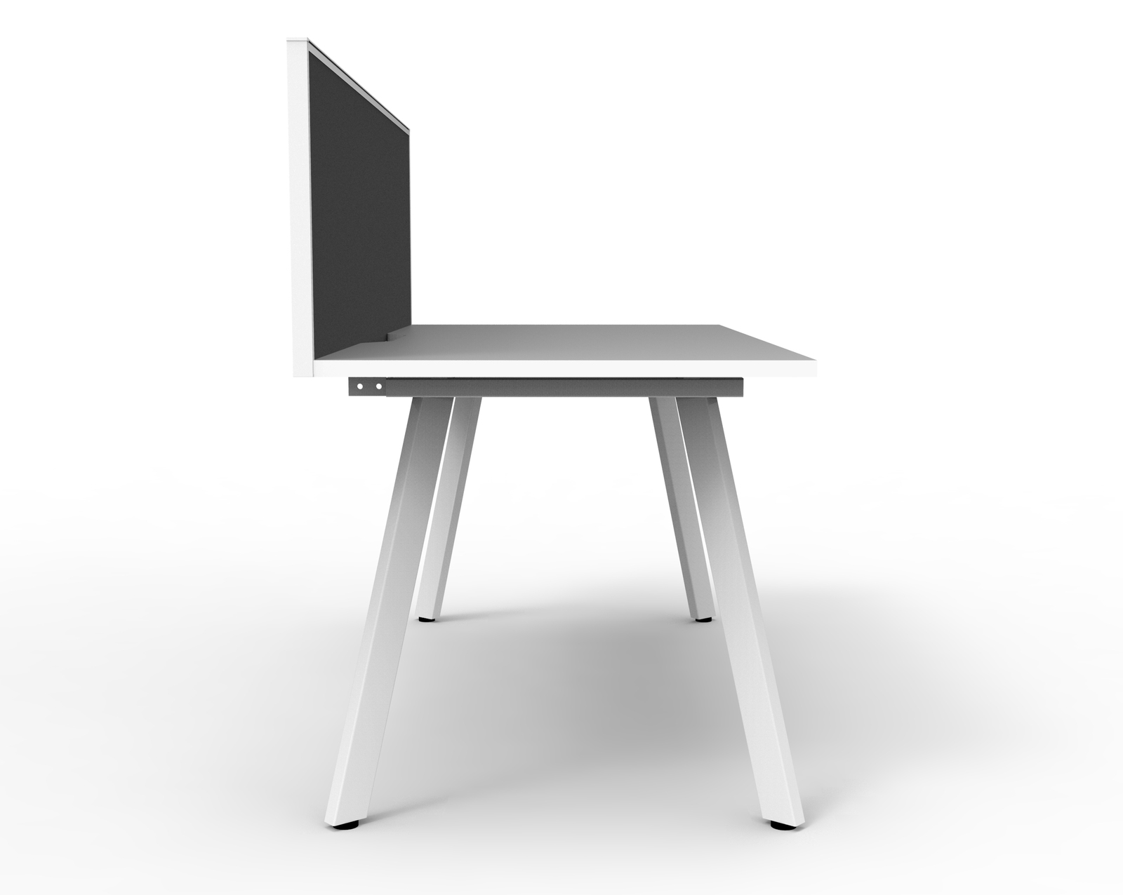 Eternity 1 Single Sided Desk With Screen White Frame & Top