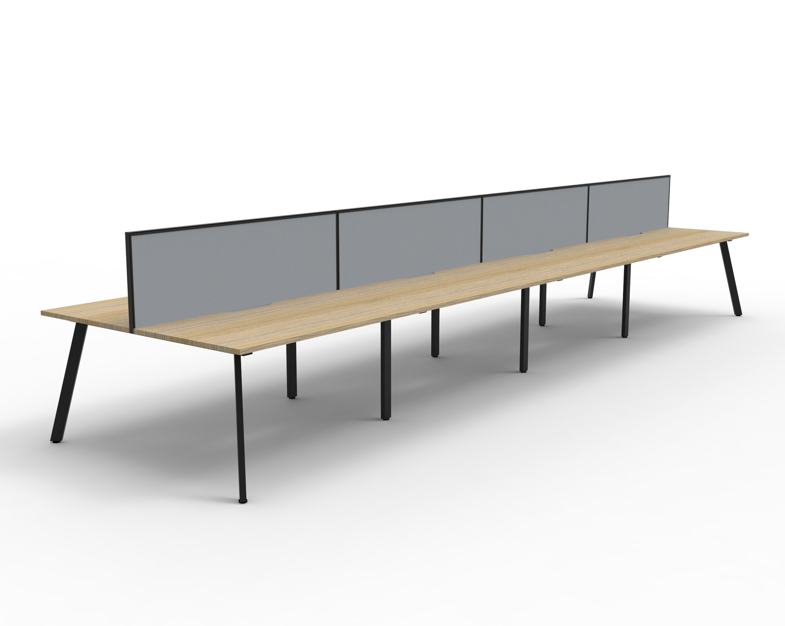 Eternity 8 Double Sided Desk With Screen Black Frame Oak Top