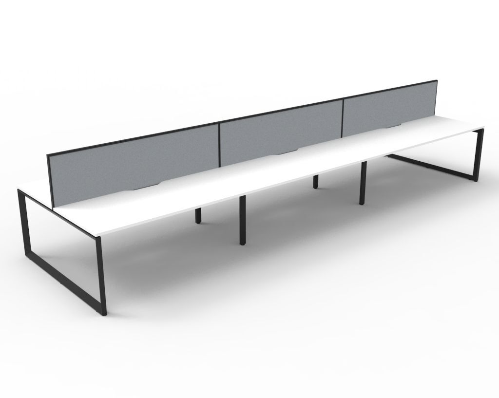 Deluxe Rapid Infinity 6 Person Double Sided Workstation With Screen ...