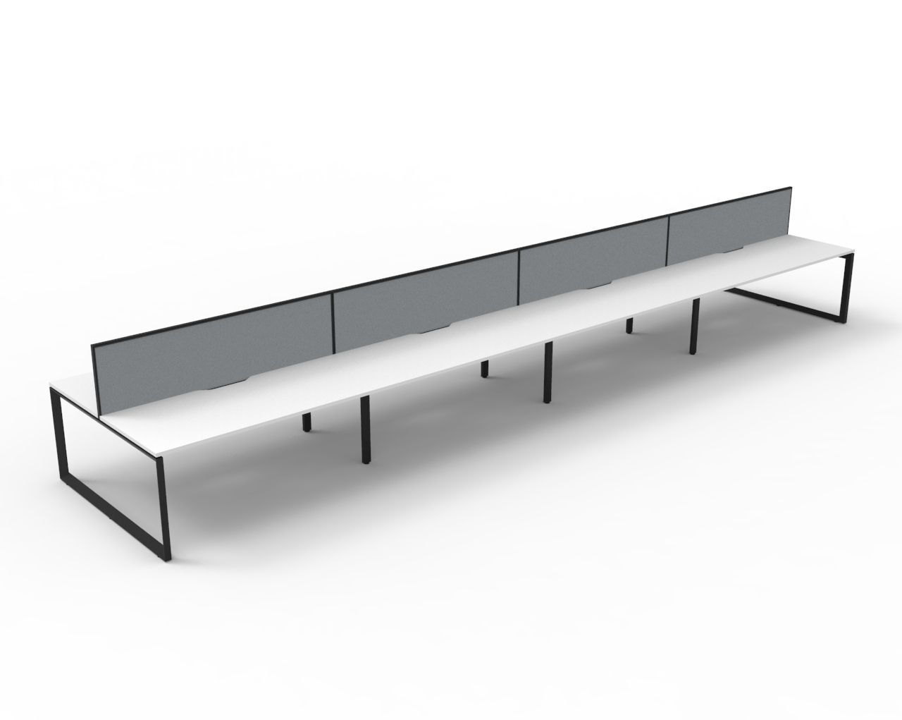 Deluxe Rapid Infinity 8 Person Double Sided Desk With Screen