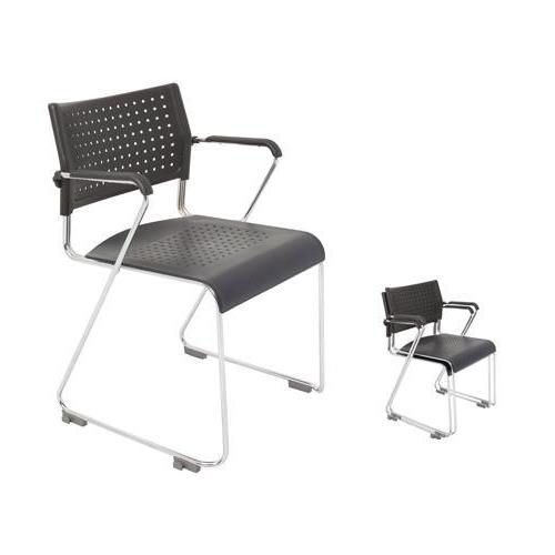 Wimbledon Stackable Chrome Sled Base Chair Arms | Office Stock Wimbledon Stackable Chrome Sled Base Chair Arms | Office Stock